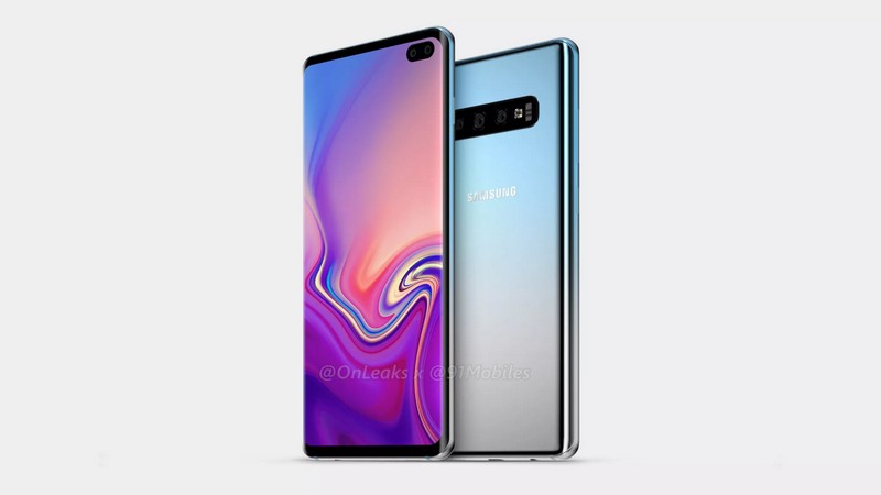 Galaxy S10+ Renders Show Wide Hole in Display for Dual Front Cameras