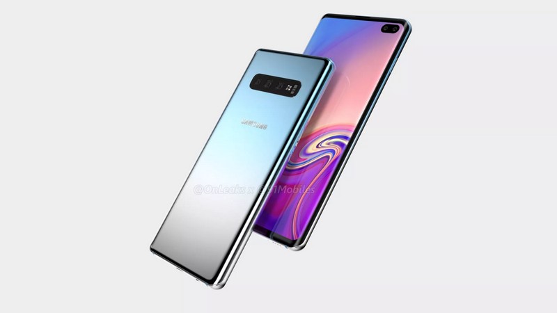 Galaxy S10+ Renders Show Wide Hole in Display for Dual Front Cameras