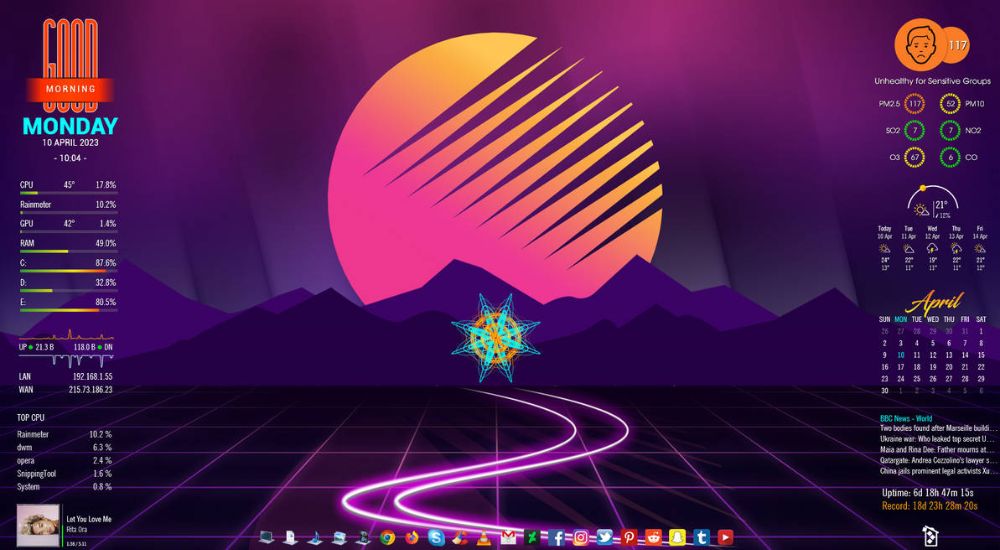 20 Gorgeous Rainmeter Skins You Should Use in 2025 | Beebom