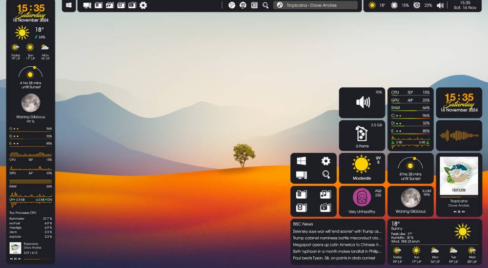 25 Gorgeous Rainmeter Skins You Should Use in 2026 | Beebom