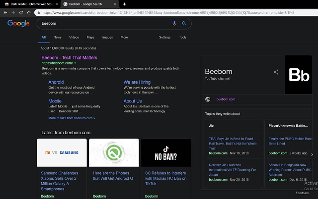 How to Get Full Dark Mode on Google Chrome | Beebom
