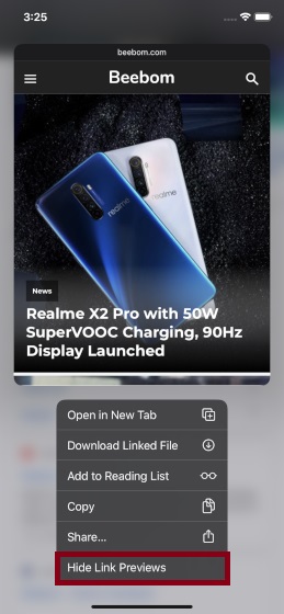 How to Disable Link Preview in Safari in iOS 13 | Beebom