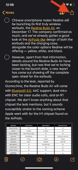 How to Use Light Background in Notes in Dark Mode iPhone | Beebom
