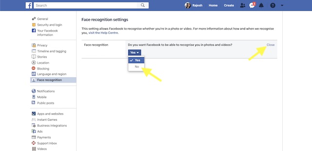 How To Disable Facebooks Face Recognition On Iphone Android And Web Beebom