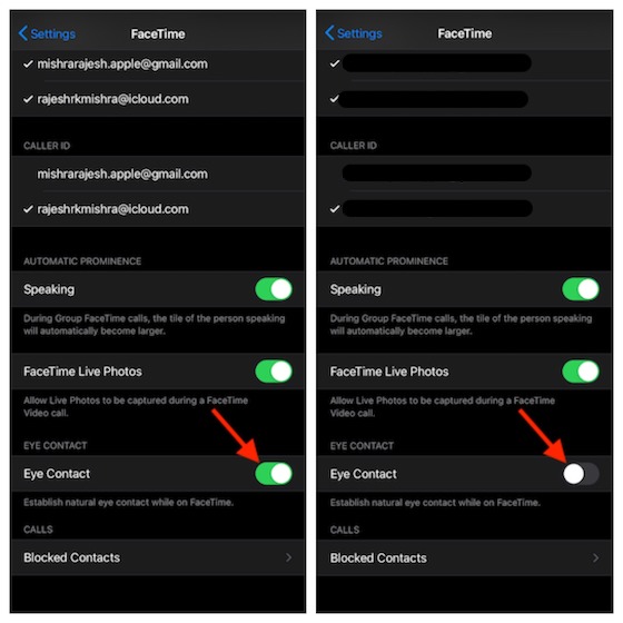 How to Enable/Disable FaceTime Eye Contact in iOS 14 | Beebom