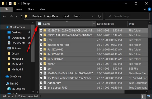 5 Ways to Delete Temporary Files in Windows 10 in 2021 | Beebom