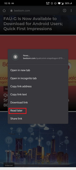 How to Use Read Later Feature in Google Chrome | Beebom