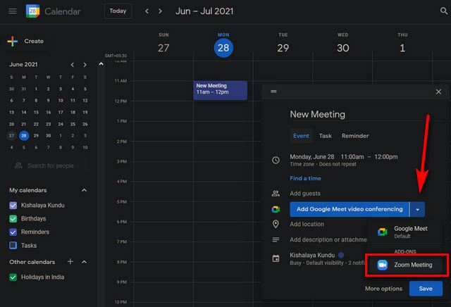 How to Send Zoom Meeting Invite from Google Calendar (2021) | Beebom