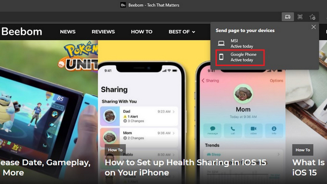 How to Share Tabs Across PC and Mobile on Microsoft Edge | Beebom