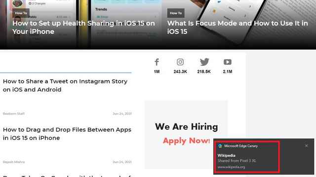How to Share Tabs Across PC and Mobile on Microsoft Edge | Beebom