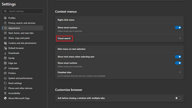 How To Enable Disable Visual Search Button In Microsoft Edge Beebom