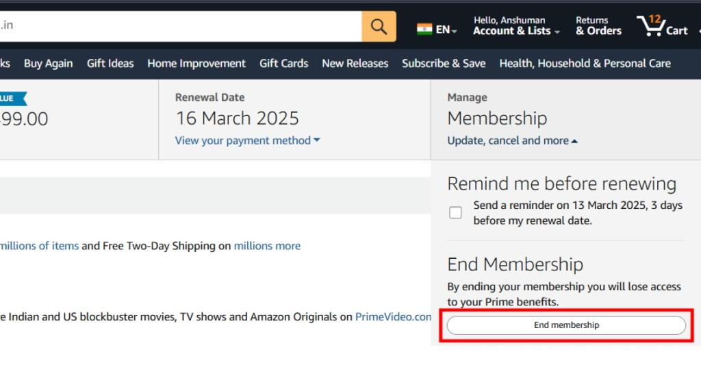 How to Cancel Amazon Prime Video Subscription | Beebom