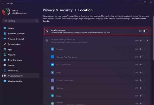 How to Disable Location Tracking in Windows 11 (2022) | Beebom