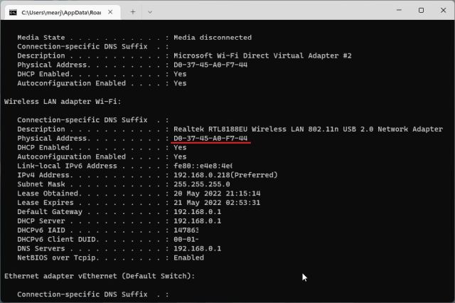 How to Find Your MAC Address in Windows 11 (5 Methods) | Beebom