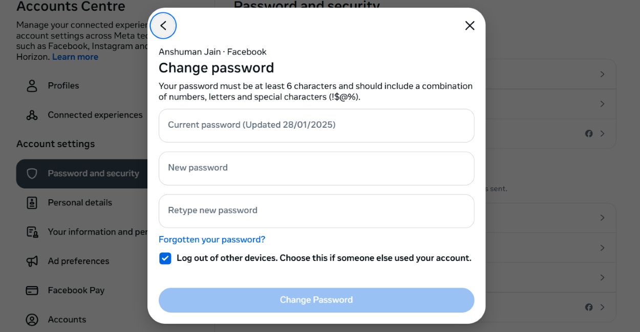 How to Change and Reset Your Facebook Password | Beebom