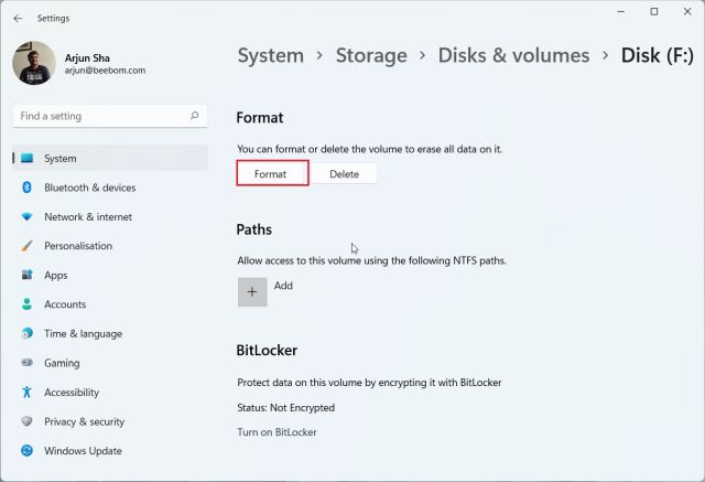 How to Format a Hard Drive or SSD in Windows 11 (4 Methods) | Beebom