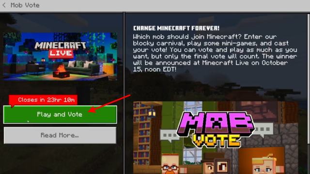 [UPDATE: Winner] How to Vote in Minecraft Mob Vote 2022 | Beebom