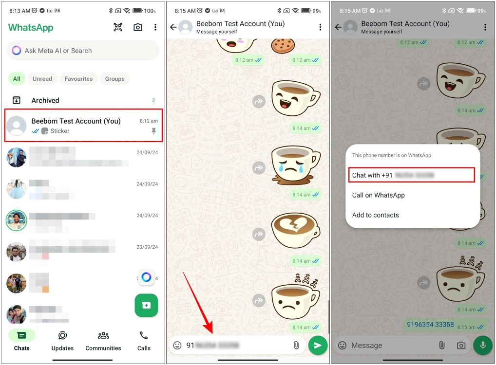 How to Send WhatsApp Message Without Saving Contact Number | Beebom