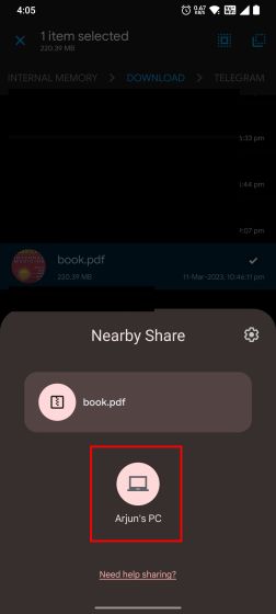 How to Share Files Between Android and Windows Using Nearby Share | Beebom
