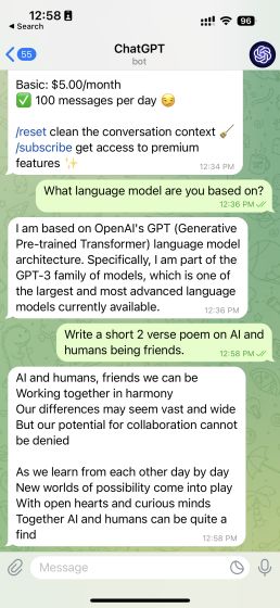 How to Use ChatGPT on Telegram (Guide) | Beebom