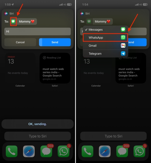 How to Change Siri's Default Messaging App in iOS 17 | Beebom