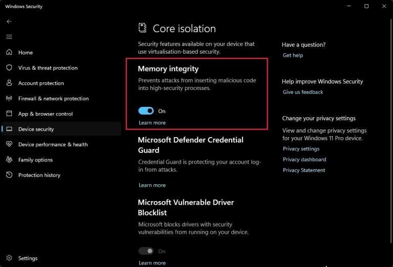 How to Enable Core Isolation's Memory Integrity Feature on Windows 11 | Beebom