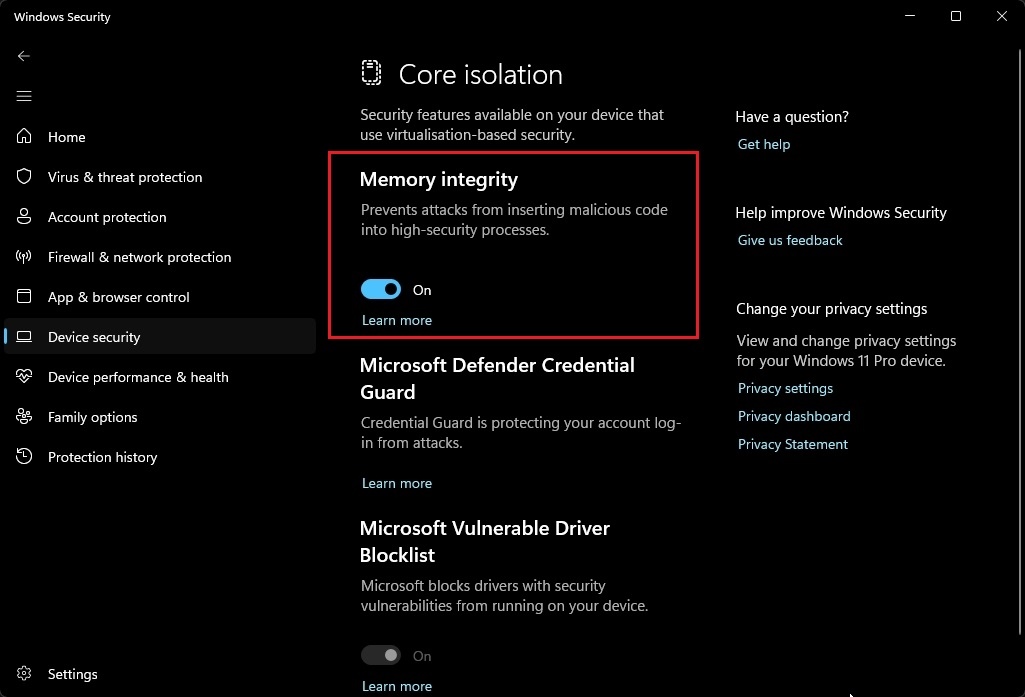 How to Enable Core Isolation's Memory Integrity Feature on Windows 11 | Beebom
