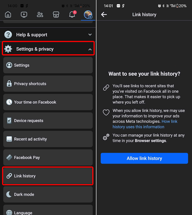 How to Turn Off Link History on Facebook | Beebom