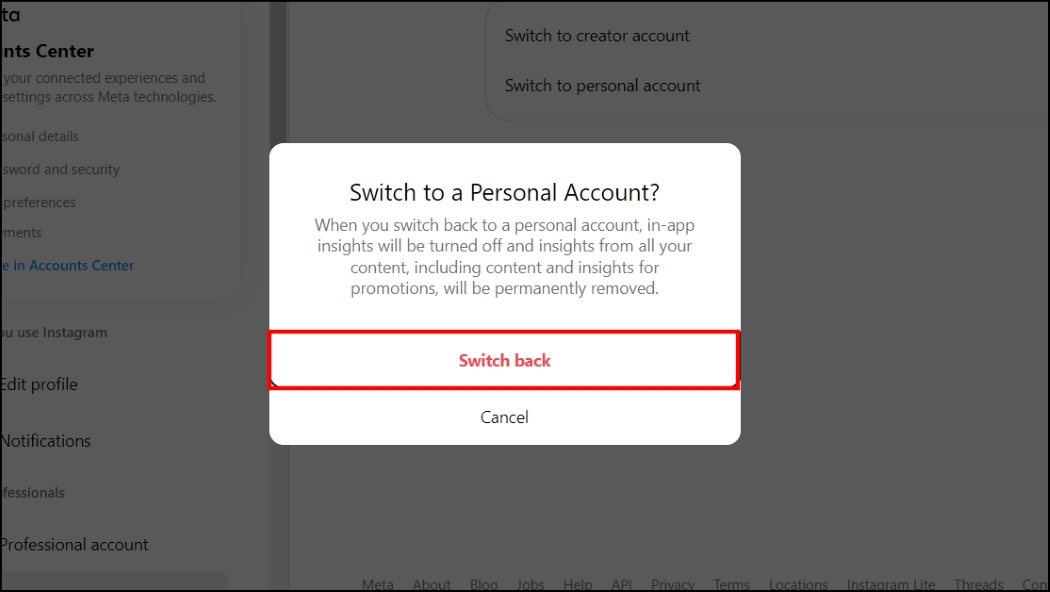 How to Switch Back to Personal Account on Instagram | Beebom