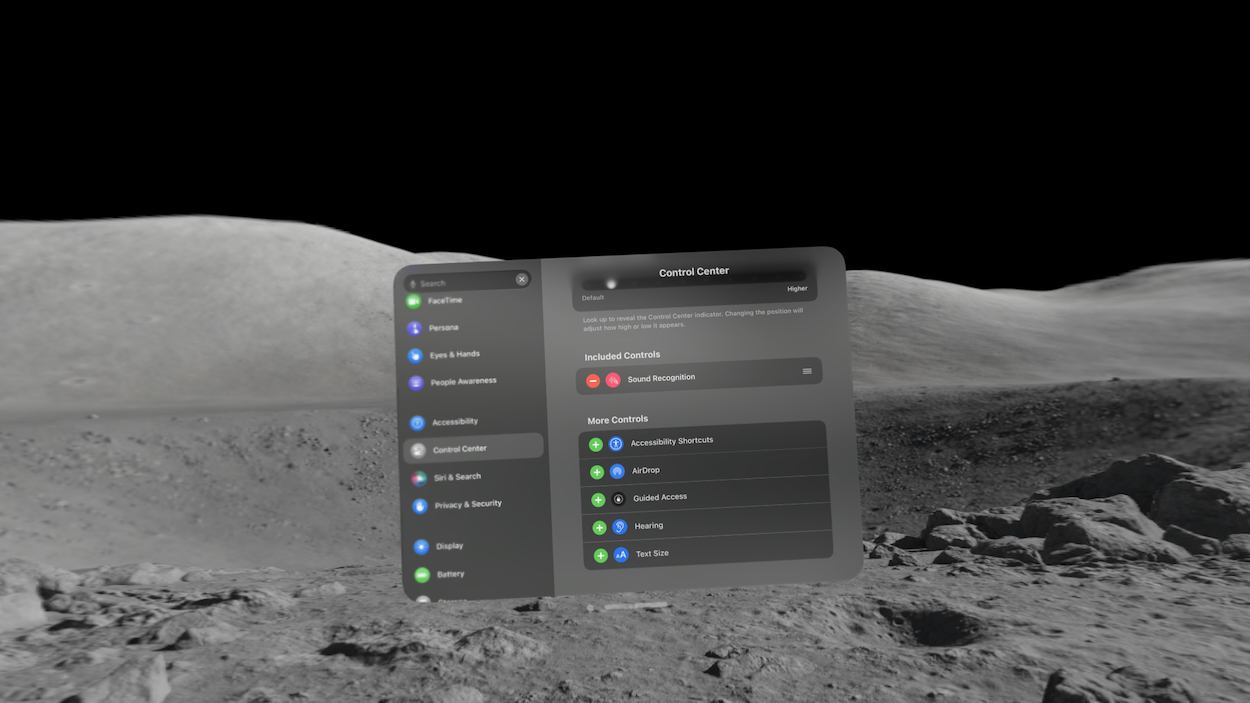 How to Open and Customize Control Center on Apple Vision Pro | Beebom
