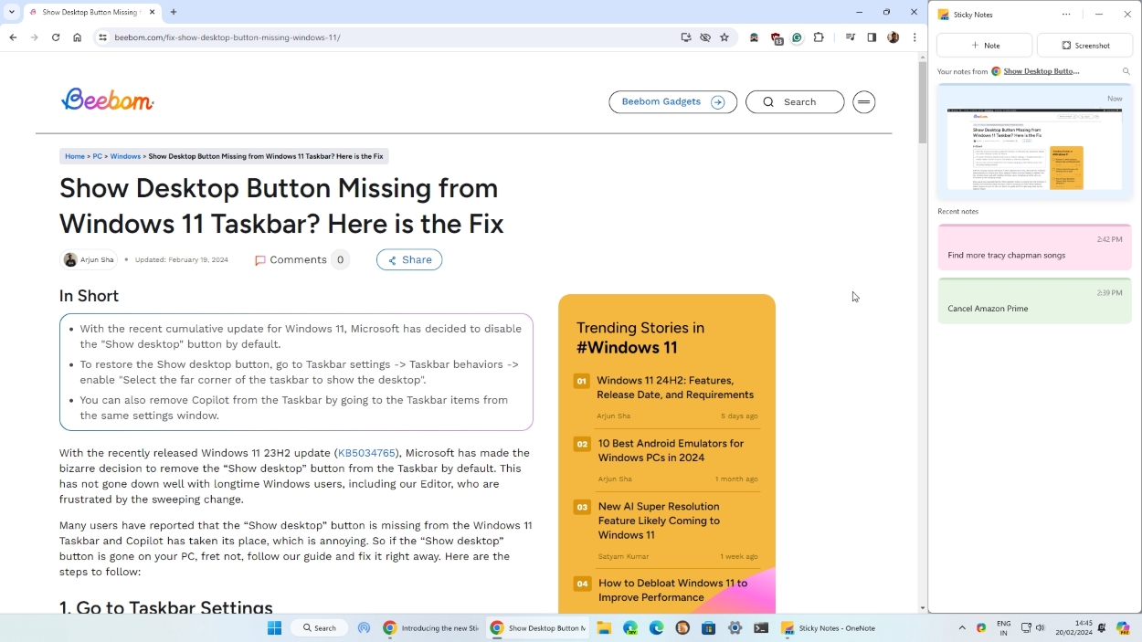 The New Sticky Notes App on Windows 11 is Here, and It's Fabulous | Beebom