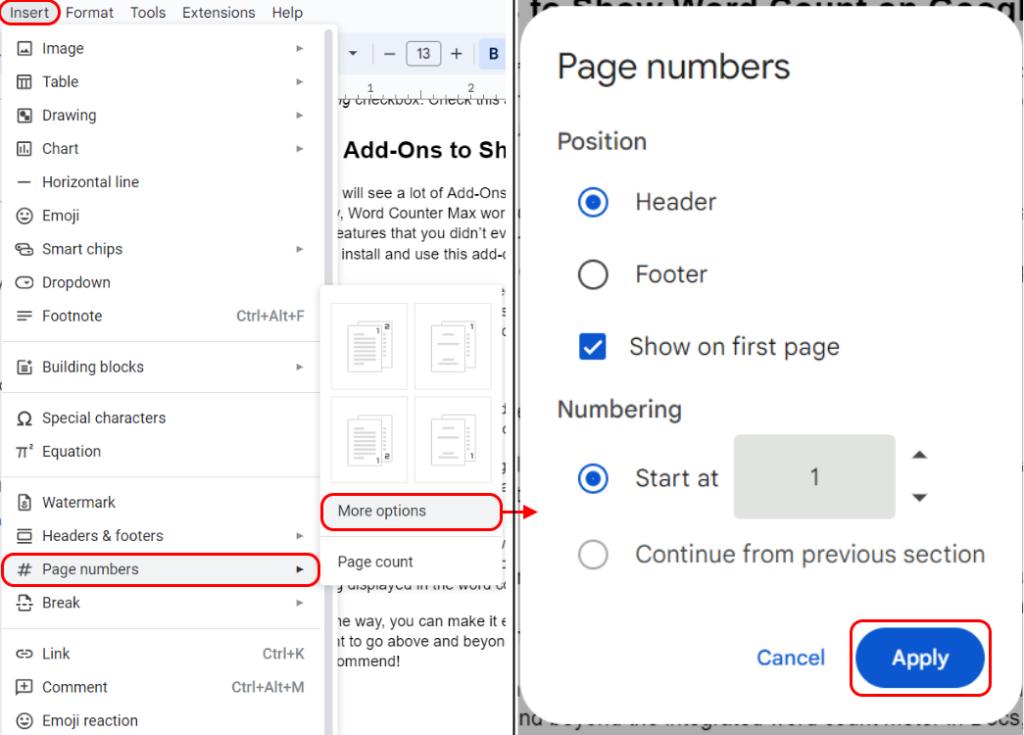 How to Number Pages in Google Docs | Beebom
