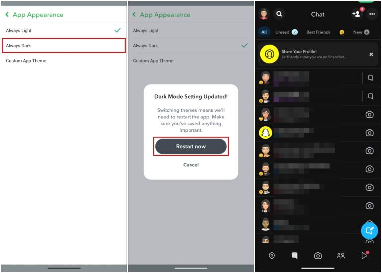 How to Enable Dark Mode on Snapchat | Beebom
