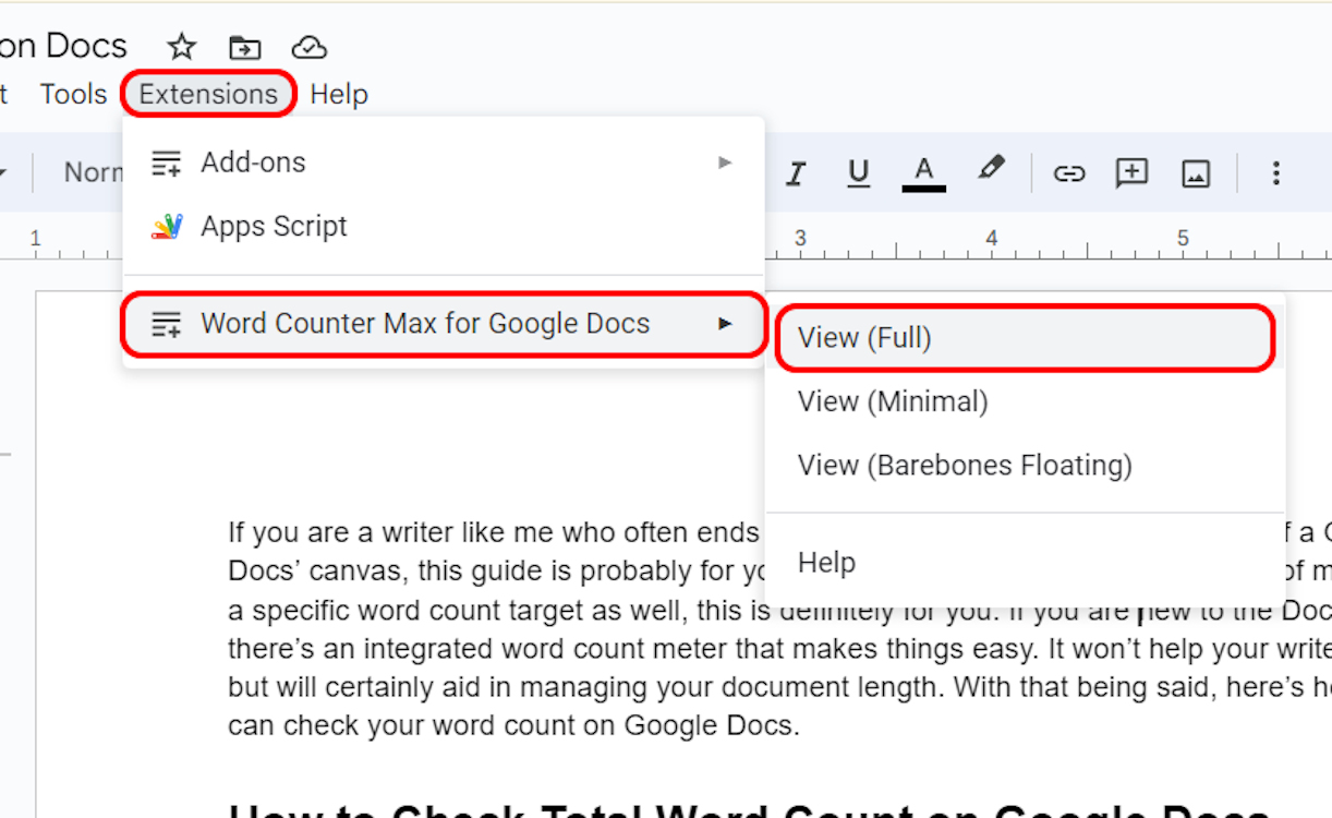 How to Check Word Count on Google Docs | Beebom
