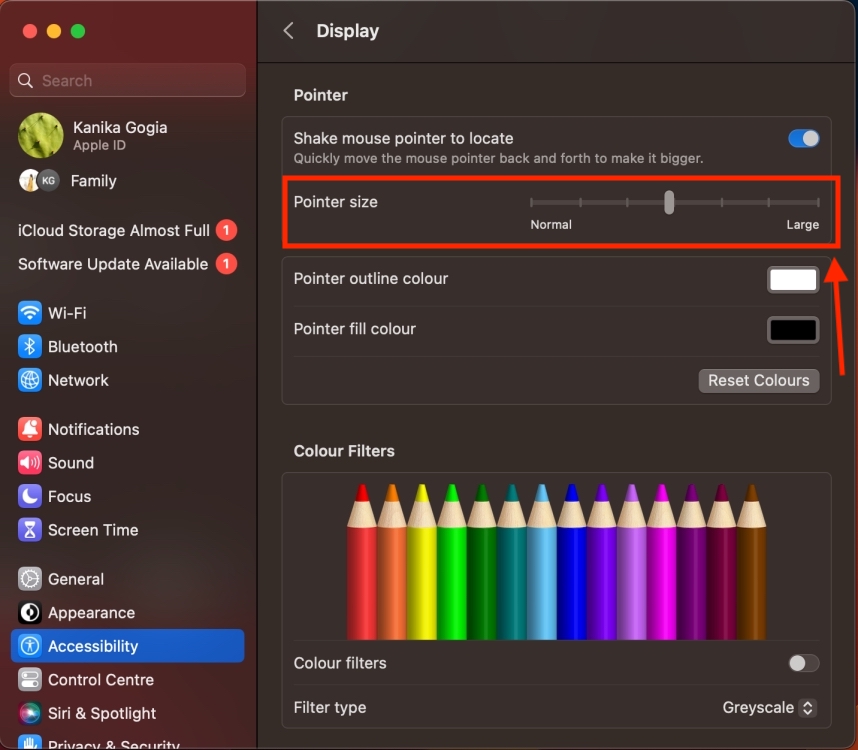 How to Change the Size and Color of Mac Pointer | Beebom