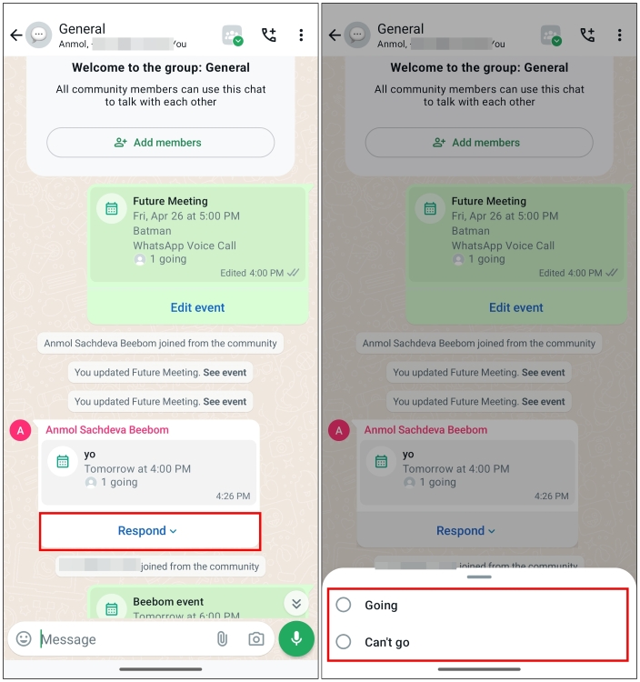 How to Create Events in WhatsApp Communities | Beebom