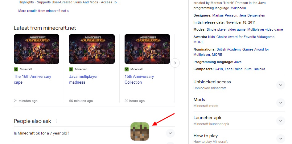 Fun Minecraft Easter Egg Lets You Mine Blocks in Google Search | Beebom