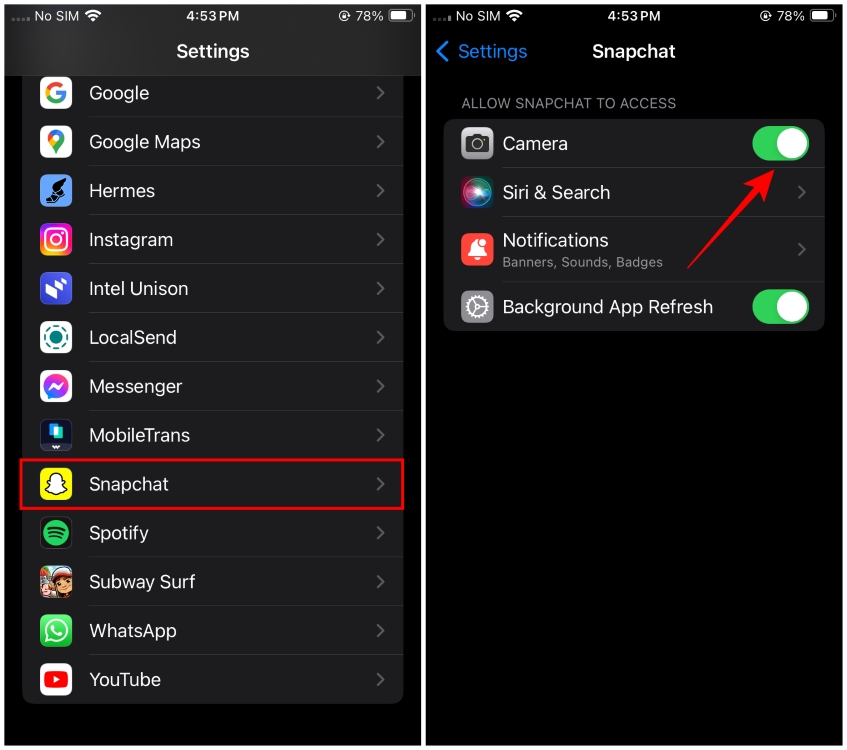 How to Allow Camera Access on Snapchat | Beebom