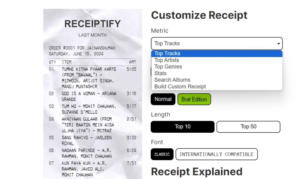 Receiptify: Make a Cool "Receipt" for Your Top Spotify Tracks | Beebom