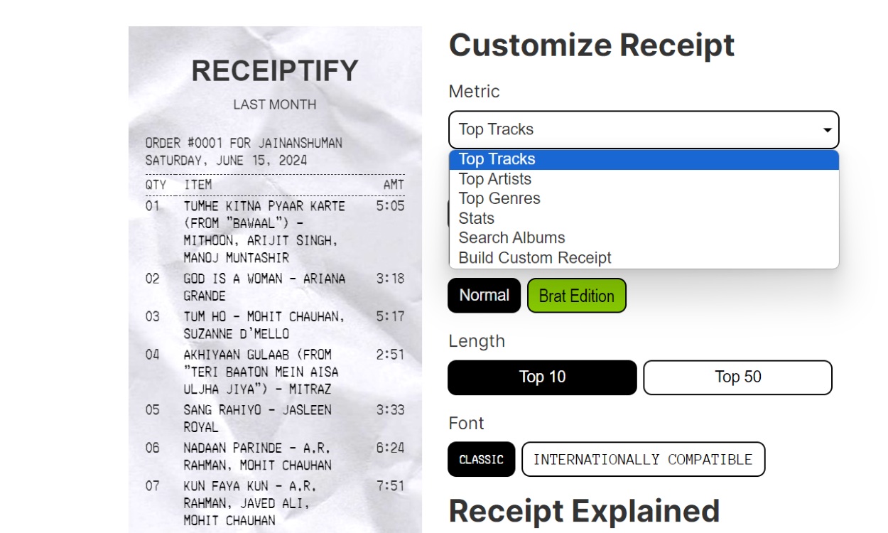 Receiptify: Make a Cool "Receipt" for Your Top Spotify Tracks | Beebom