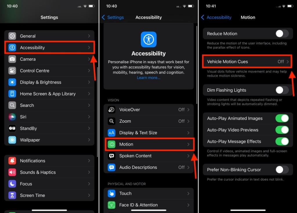 How to Enable and Use Vehicle Motion Cues on iPhone | Beebom