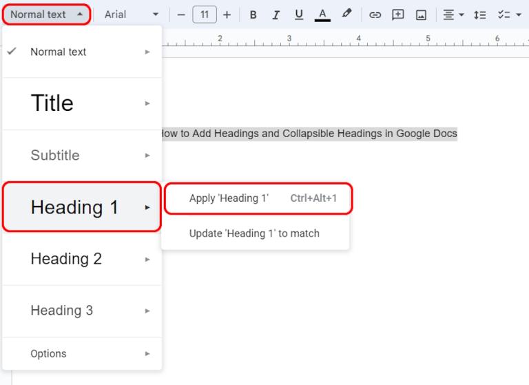 How to Add Headings and Collapsible Headings in Google Docs | Beebom