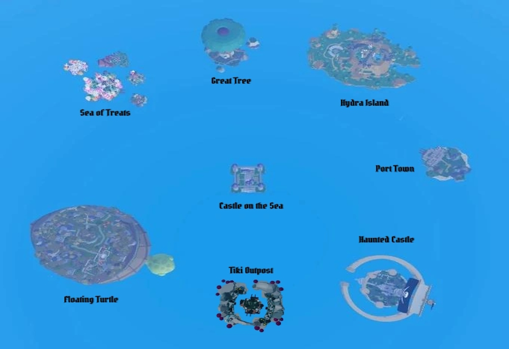 Blox Fruits Map 2025: All Islands, Locations & Level Requirements | Beebom