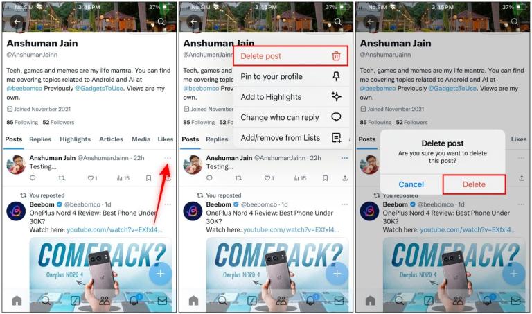How To Delete One Or All Tweets On X Twitter Beebom
