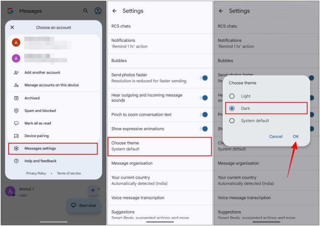 How to Enable Dark Mode in Google Messages | Beebom