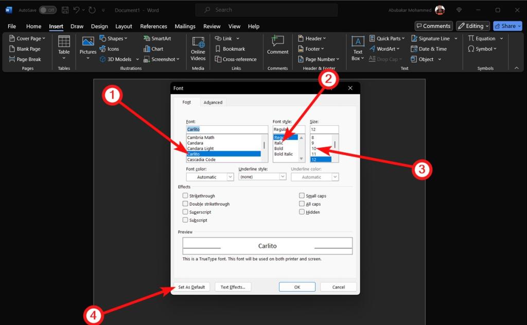 How to Change Default Font Style in Microsoft Word | Beebom