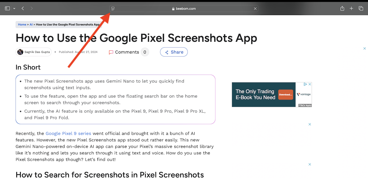 How to Summarize Web Pages in Safari Using Apple Intelligence | Beebom