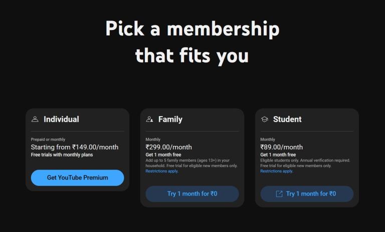 YouTube Premium Gets a Price Hike in India; Check out the New Prices ...