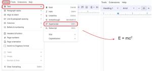 How to Subscript and Superscript in Google Docs | Beebom