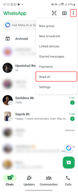 WhatsApp Brings Read All Messages Feature; Here’s How It Works | Beebom